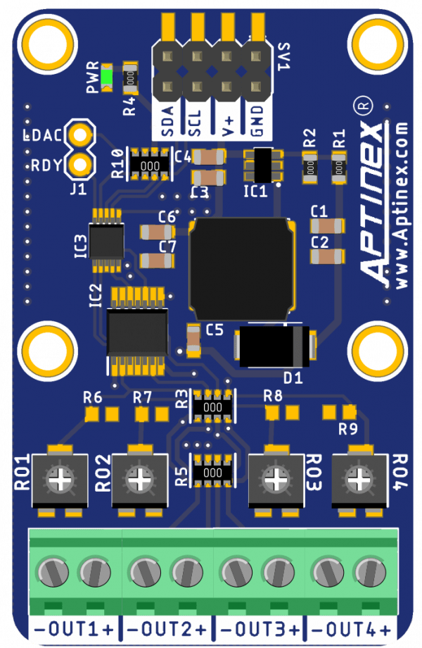 Aptinex 4 Channel DAC Module DA4C010BI I2C Digital to Analog 0-10V MCP4728 - Aptinex
