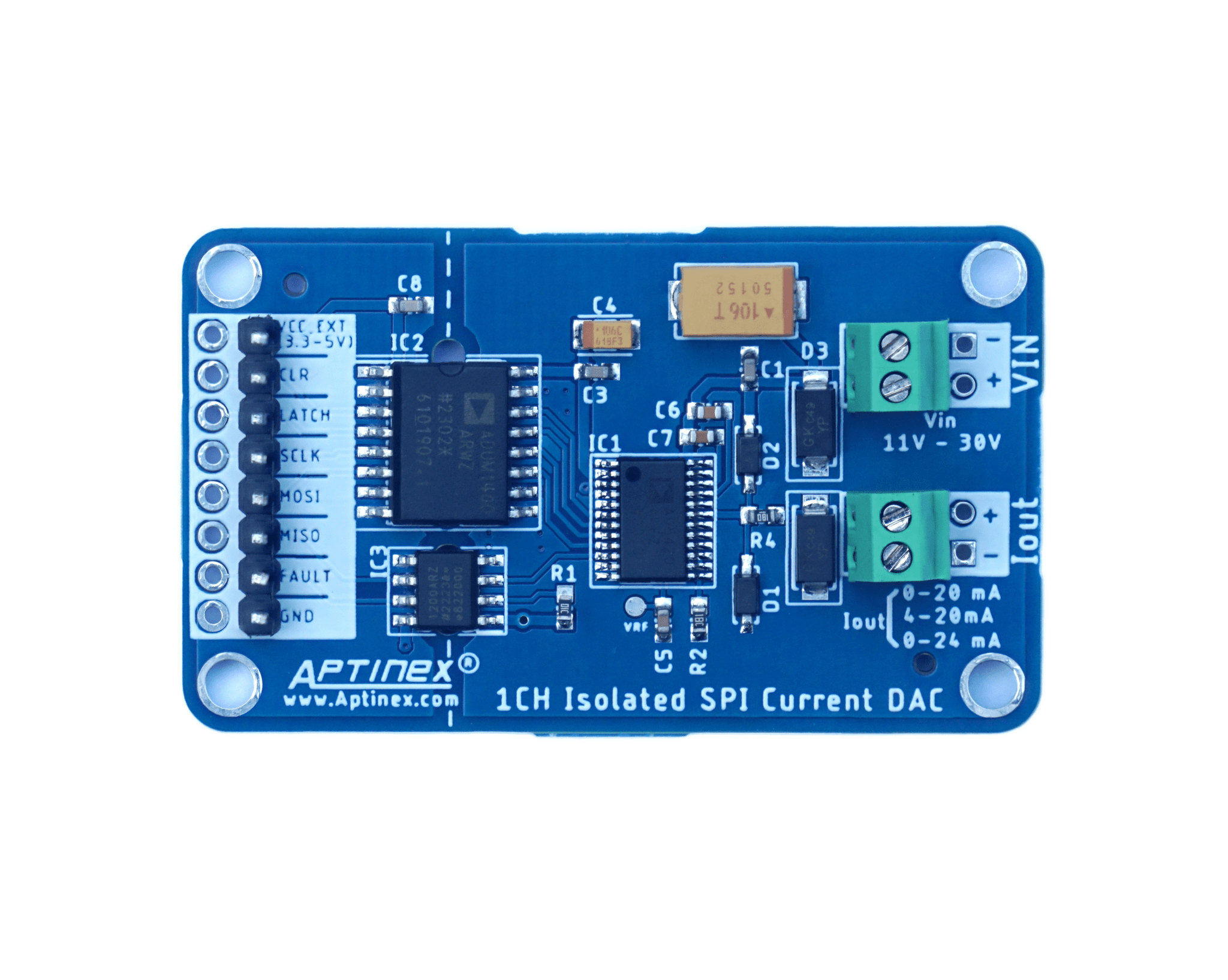 AmpWave DA1C024BS - Isolated Single Channel SPI Multi-Range Current DAC ...